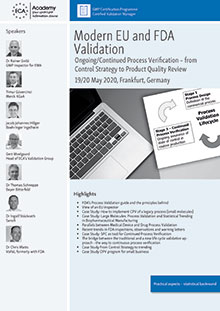 Modern EU and FDA Validation: Ongoing/Continued Process Verification ...